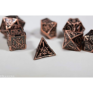 Sword Strengthened Metal 7-Dice Set (Copper)