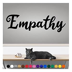 Transform Your Walls with Professional Grade, Outdoor Weatherproof Vinyl Stickers - Happy Sunday - UV Resistant, Made in The USA! Inspirational Words: Empathy: 14 Inch, Satin Silver
