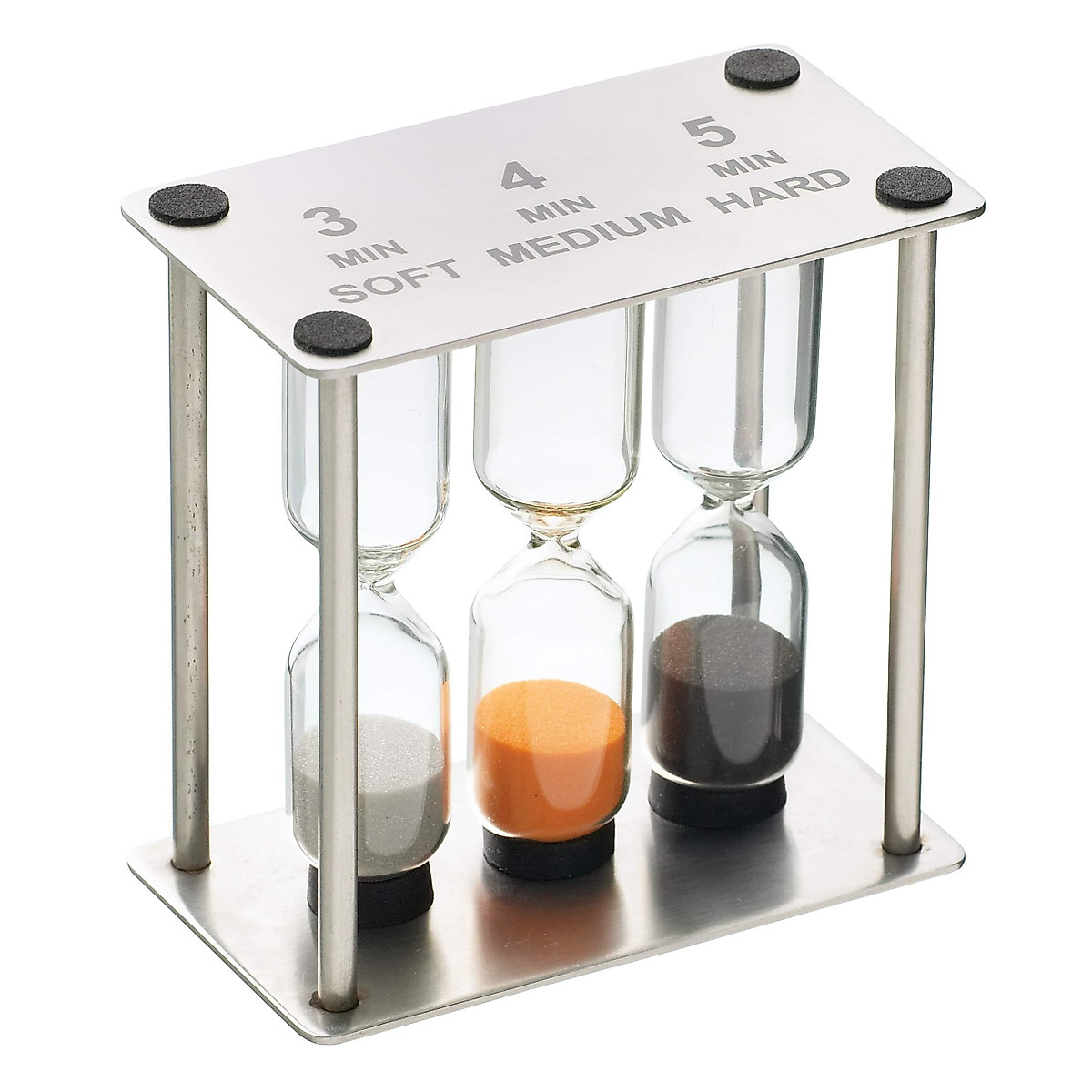 MasterClass Hourglass Triple Sand Timer, Soft Medium Hard-Boiled Eggs, Stainless Steel, 3,4,5 Minutes