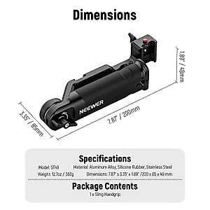 NEEWER Adjustable Sling Handle Grip Compatible with DJI Ronin RS4 RS3 Mini RS 3 Pro RS 2 RSC 2 Gimbal Stabilizer for Low Angle Shot, Max Load 13.2lb, ST49