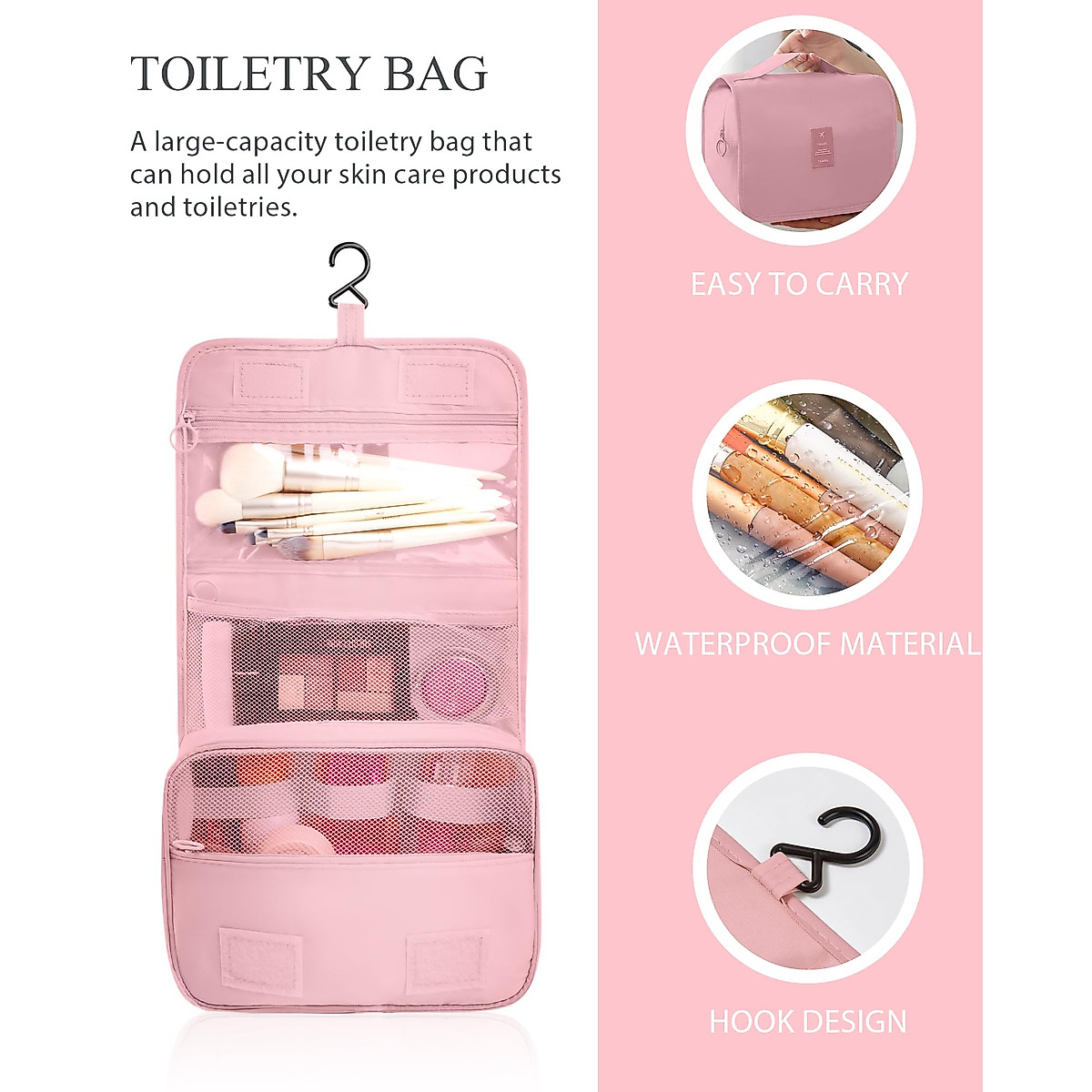 Anjing 10 Set Packing Cubes Luggage Packing Organizers for Travel Accessories Travel Essentials Luggage Organizer Bags for Carry on Suitcases, Pink, (WMUS1202X01-3)