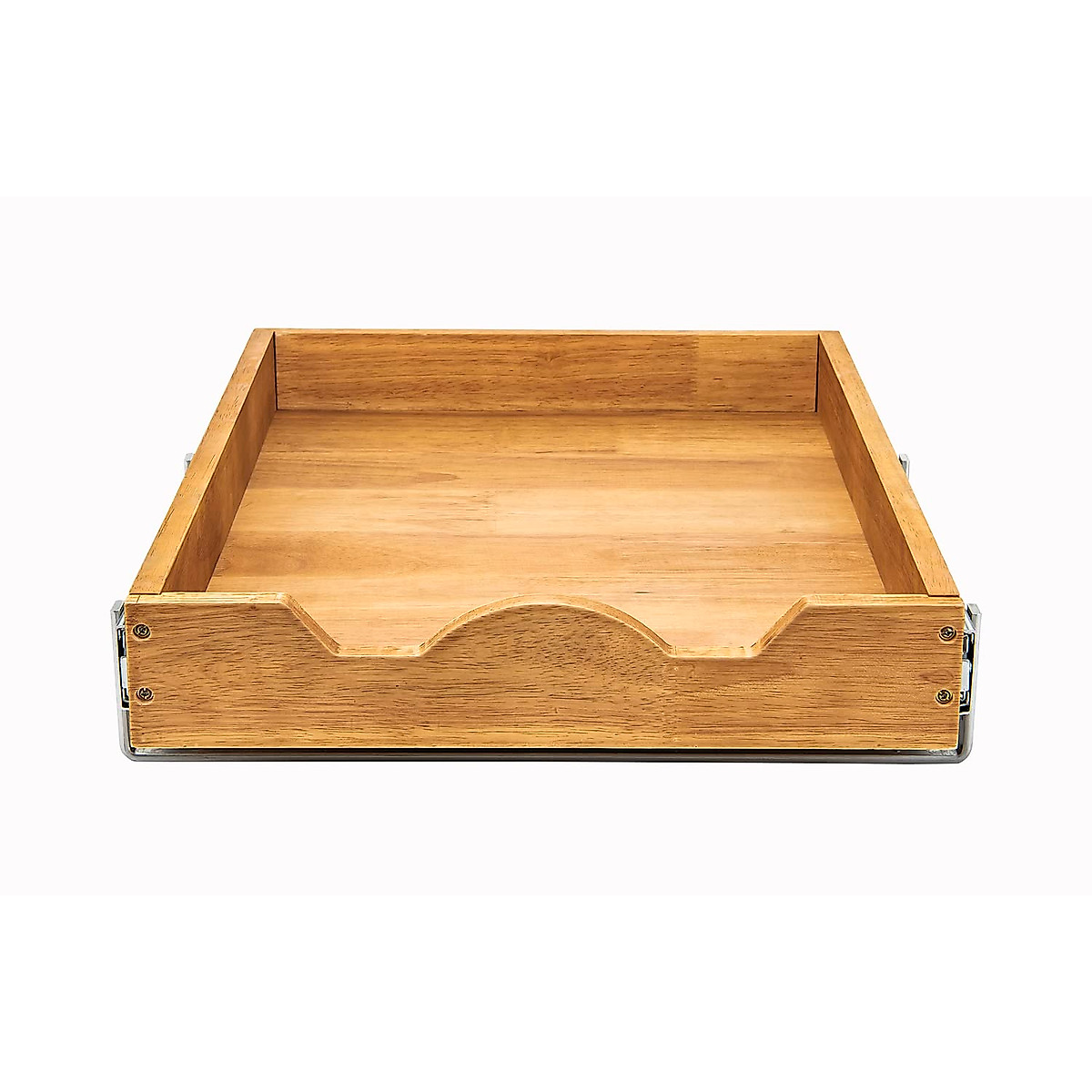 DINDON Pull Out Cabinet Organizer (17" W x 18" D) 1 Tier，Single Tier Oak Wood Under Cabinet Slide Out Shelf Drawer Box…