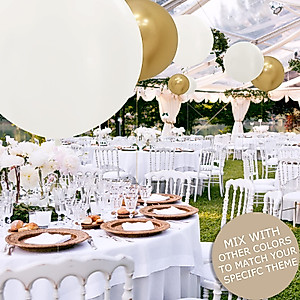 24 inch Large Round White Balloons 10 Pack Thick Big jumbo Latex Balloons Giant oversized Balloon for wedding anniversary Birthday Engagement Party Decorations
