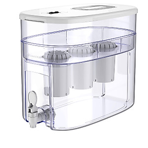 Invigorated Water Alkaline Water Machine - Alkaline Water Filter System - Countertop Water Filter Dispenser for Home or Office - 300 Gallon Water Filter Capacity - 3 x pH001 Alkaline Filter - 3.3 gal