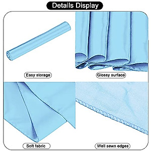 Sunfiy 12 Pack Satin Table Runner 12 x 108 Inch Baby Blue Long Table Cloth Satin Table Runners for Wedding Banquet Graduations Birthday Party Decoration