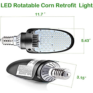 115W LED Corn Retrofit Lamps, Rotatable E39 Mogul Base, 5000K 15500 LM (400-500W MH Equiv.) 180° Commercial LED Paddle Bulb for Retrofitting Parking Lot Wall Pack Flood Lighting Fixtures (8)