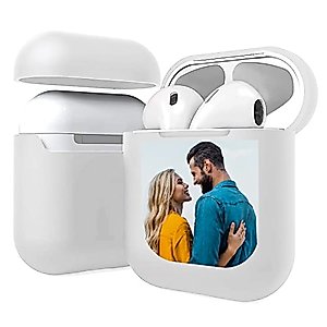Custom Airpod Case for Apple AirPods 2 & 1 with Keychain,Personalized Your Photo/Text/Name Airpods Case for Men and Women,Translucent
