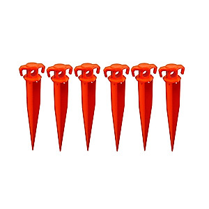 THE UM24 Pack of 6-11” Ground Stake Stick Strong Outdoor Camping Tent Or Garden Pegs– Orange (11 inches - 6PC)