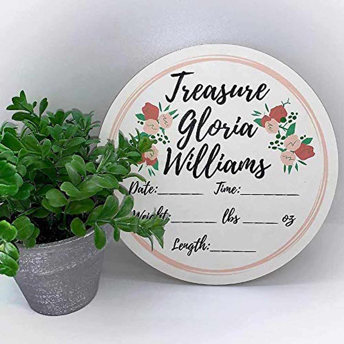 Custom Handmade Wooden Birth Announcement Sign (Christian)