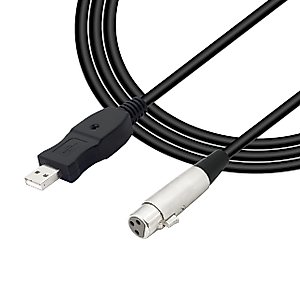 YACSEJAO USB Microphone Cable,3M/9.8FT USB to XLR Female 3 Pin Cable,USB Male to XLR Female Microphone Link Converter Cable for Microphones,Guitar,or Recording Karaoke Sing