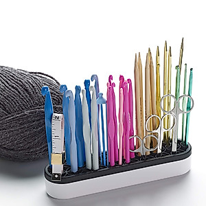 Silicone Makeup Brush Holder: Beauty Tool Organizer, Cosmetic Storage, Sewing and Quilting Notion Stash and Store (Black)