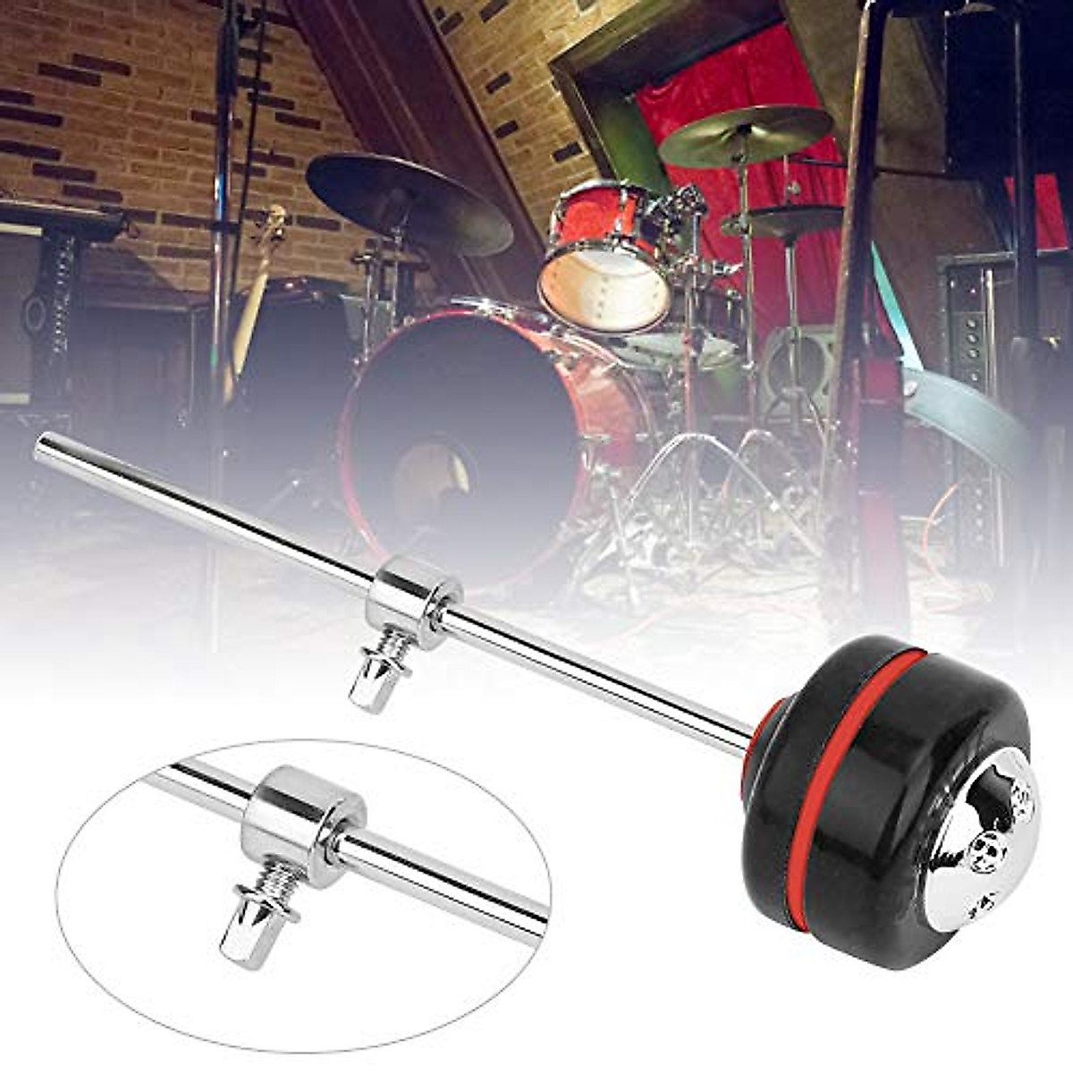 LetCart High-End Drumstick-Drum Beater Hammer Musical Instrument Accessories Metal + Silicone(黑色)