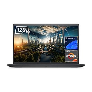 Dell Inspiron 15 3000 Series 3525 Business Laptop, 15.6” FHD 120Hz Screen, AMD Ryzen 7 5825U Processor, 16GB RAM, 1TB SSD, Webcam, Wi-Fi, HDMI, SD Card Reader, Windows 11 Pro, Black