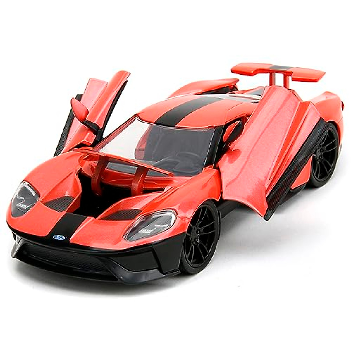 2017 GT Light Red Metallic with Black Stripe Pink Slips Series 1/24 Diecast Model Car by Jada 34657