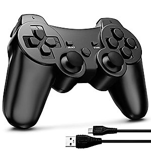 Boowen Wireless Controller for PS3, Upgraded Gaming Controller, 6-Axis High Performance Motion Sense Double Shock 360° Analog Joysticks Remote, Compatible with Sony PlayStation 3