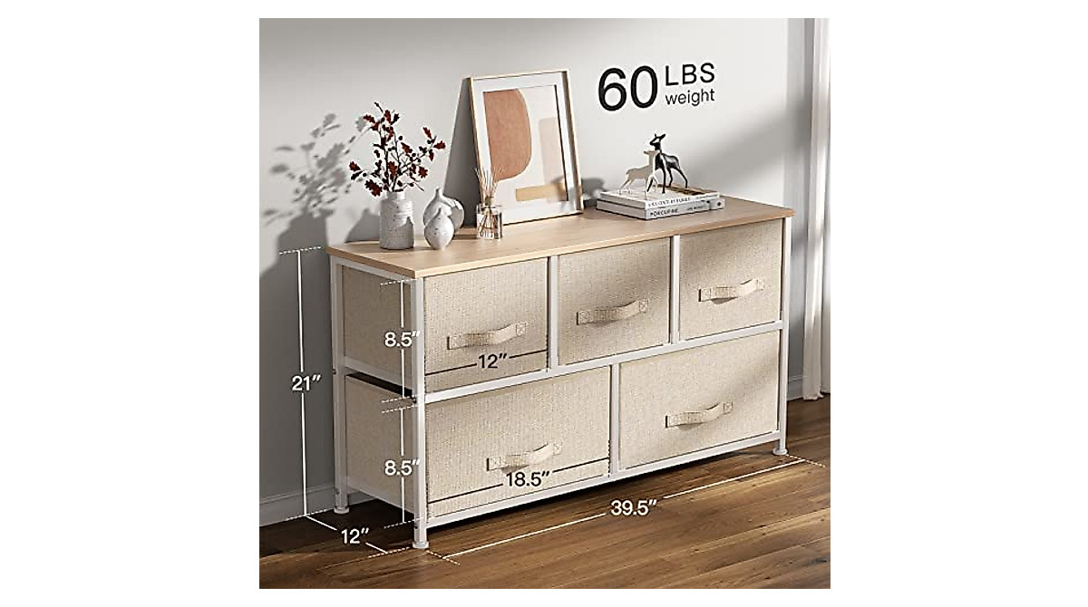 Pipishell 5-Drawer Dresser - Elegant Storage Solution