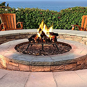 HYTXEN 24 inch Fireplace Grate Heavy Duty Solid Steel Indoor Chimney Hearth Bar Fire Grates for Outdoor Kindling Tools Pit Wrought Iron Wood Stove Firewood Burning Rack Holder Black