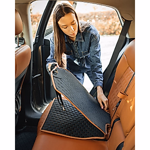 Owleys Premium Leather Car Seat Protector for Child Car Seat Cover from Dirt Scratches - Infant Car Seat Protector for Back Seat/Front Booster Seat Protector Under Baby Car Seat Waterproof 1pc Hexy