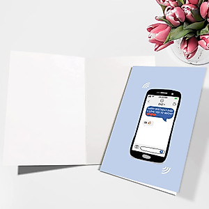 Ziwenhu Funny Dad Birthday Card, Humor Father Birthday Card from Son Daughter Kids, Classic Dad Text Message Card, Dad Thumbs Up Meme Card