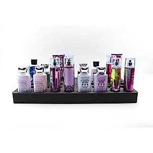 Polar Whale Lotion and Body Spray Stand Organizer Large Tray Washable Waterproof Insert for Home Bathroom Bedroom Office 23.25 x 13.5 x 2 Inches 40 Slots Black