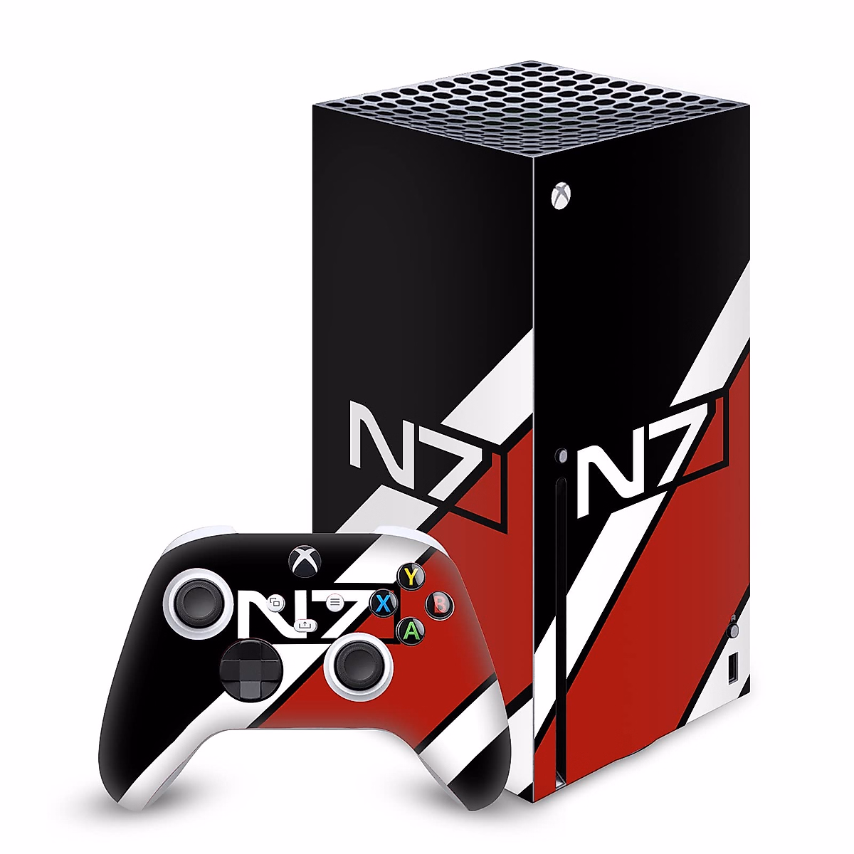 Head Case Designs Officially Licensed EA Bioware Mass Effect N7 Logo Stripes Graphics Vinyl Sticker Gaming Skin Decal Cover Compatible With Xbox Series X Console and Controller Bundle