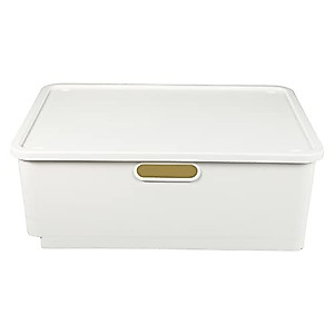Garneck Plastic Storage Bin Tote Organizing Container with Latching Lid, Great Use for Storing, Stackable and Nestable