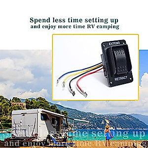 387874 Power Stabilizer Switch with Harness Replacement for Lippert Trailer Components 12V Extend Retract for RV Stabilizer Jacks IP66 Black