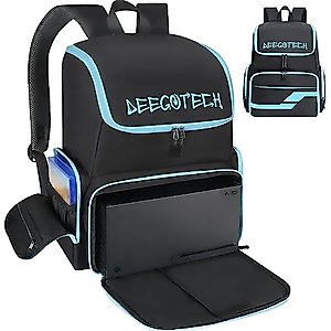 Travel Carrying Backpack Compatible with Xbox Series X/S, Travel Bag with 2 Separate Large Storage for Console 15.6" Laptop Controller Headset, Multiple Separate Pockets for Gaming Accessories