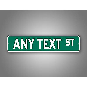 SignsAndTagsOnline Custom 4"x18" Green Street Sign Personalized Novelty Any Text Any Name Green Road Sign