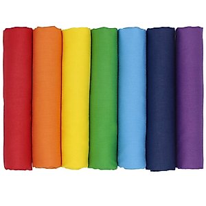 aufodara 7 Pieces 17.7" x 19.5" (45cm x 50cm) Solid Colors Cotton Craft Fabric Bundle Precut Rainbow Patchwork for DIY Sewing Quilting Crafting Artcraft (Rainbow)