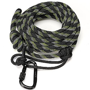 Hunter Reflective Safety Rope for Tree Stand 30ft 9ft - Heavy Duty 1300 Lb Rated Hunting Linemans Lifeline Rope with Adjustable Prusik Knot, Durable Tree Tether for Tree Harness