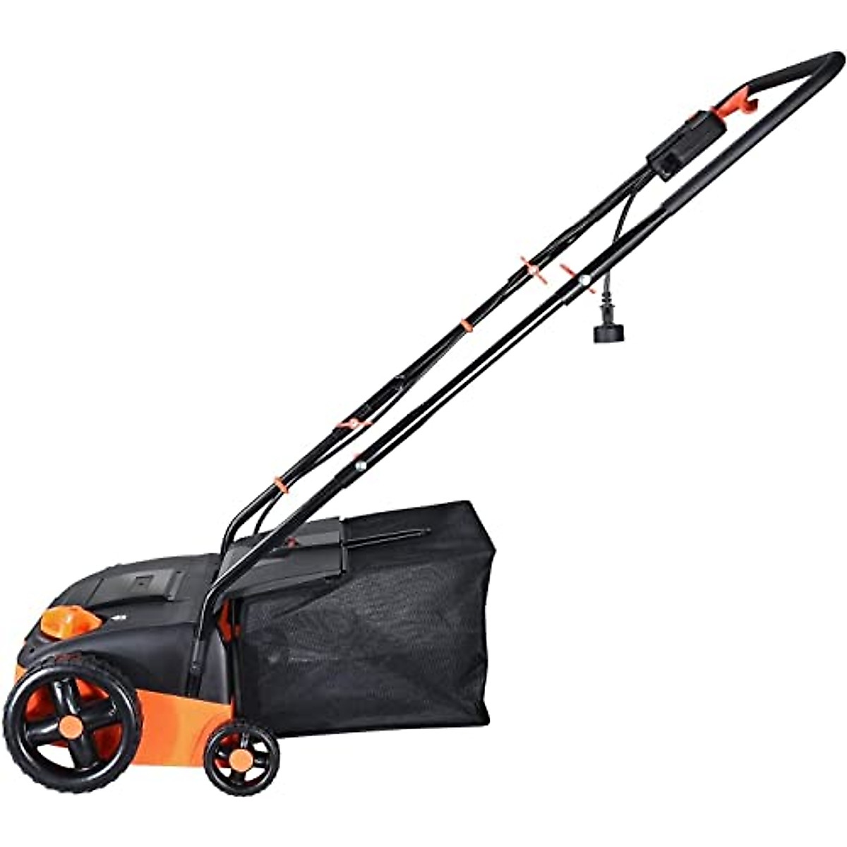 Lawn Dethatcher & Scarifier, 12 Inch Working Width, 11 Amp Electric Lawn Dethatcher with a Replacement Raking, 4 Central Adjustable Heights, Tool-Free Assembly, 8 Gallon Grass Collection Bag