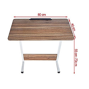 Toxz Household Office Desk Computer Task Table,Adjustable Height and Fold,Locking Casters,80CM 40CM,with Installation Tool(Ship from US!)