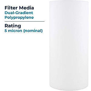 SpiroPure SP-DD-5005-BB 10x4.5 BB 5 Micron Spun Melt-Blown Polypropylene Water Filter Cartridge SDC-45-1005 DGD-5005 155357-43 (Case of 8)