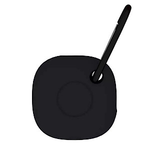 BLLQ Soft Silicone Cover Case with Key Ring Keychain Clip Compatible with Sam sung Galaxy SmartTag,1 Pack, Black