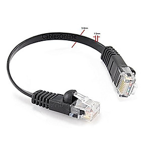 CablesOnline, 5-Pack 6-inch CAT6 Network UTP Ethernet RJ45 Flat-Design Patch Black Cable, (U6-000FK-5)