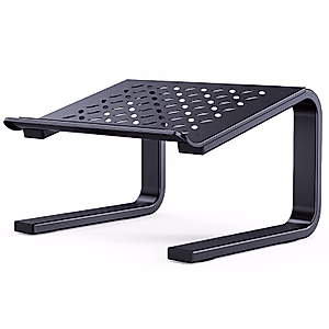 LORYERGO Laptop Stand for Desk, Ergonomic Laptop Riser Laptop Mount Computer Holder for Desk, Strengthened Notebook Stand Compatible with All 10-15.6” Laptops, Black