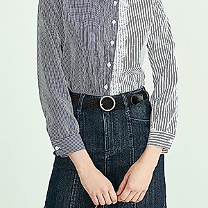 Drizzte Plus Size Belts 67inch Womens Stretch Belt Black Elastic Belts for Women