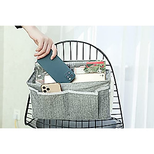Moon & Star Home, dormitory bed hanging storage bag/storage bag, Dark gray, Length 31 cm, width 11 cm, height 16 cm