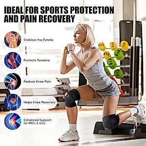 Knee Brace with Side Stabilizers, Professional Knee Compression Support Brace for Men Women, Adjustable Knee Wrap with Patella Pad, Relief Pain for Meniscus Tear ACL MCL Arthritis Injuries (Black, L)