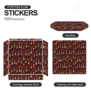 African Women Funny Sticker Skin Protector Full Print Slim Decal Covers for PS-4 Slim/PS-4 Pro Console & 2 Controller