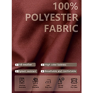 OmniBuy Premium 12 Pack Outdoor Seat Cushions - Custom Fit 6 Seat 7 Piece Wicker Rattan Patio Furniture - Upholstered Chair Replacement Covers (Burgundy)