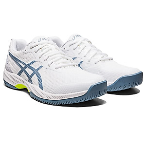 ASICS Men's Gel-Game 9 Tennis Shoe White/Steel Blue 7 D (M)