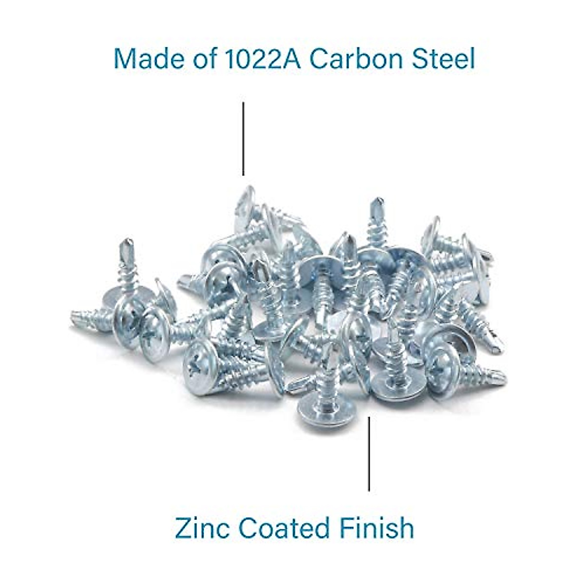 IMScrews 50pcs #7 x 1/2" Self Drilling Truss Head Screws Standard Thread Wood Work MDF Zinc