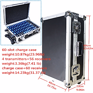 EXMAX ELGT-470 Wireless Tour Guide/Monitoring Audio System 100 Channels Groups for Tourism,Conference,Training,Church,Outdoor Scenic Spots(2 Transmitters & 30 Receivers with 32-slot Charging Case)