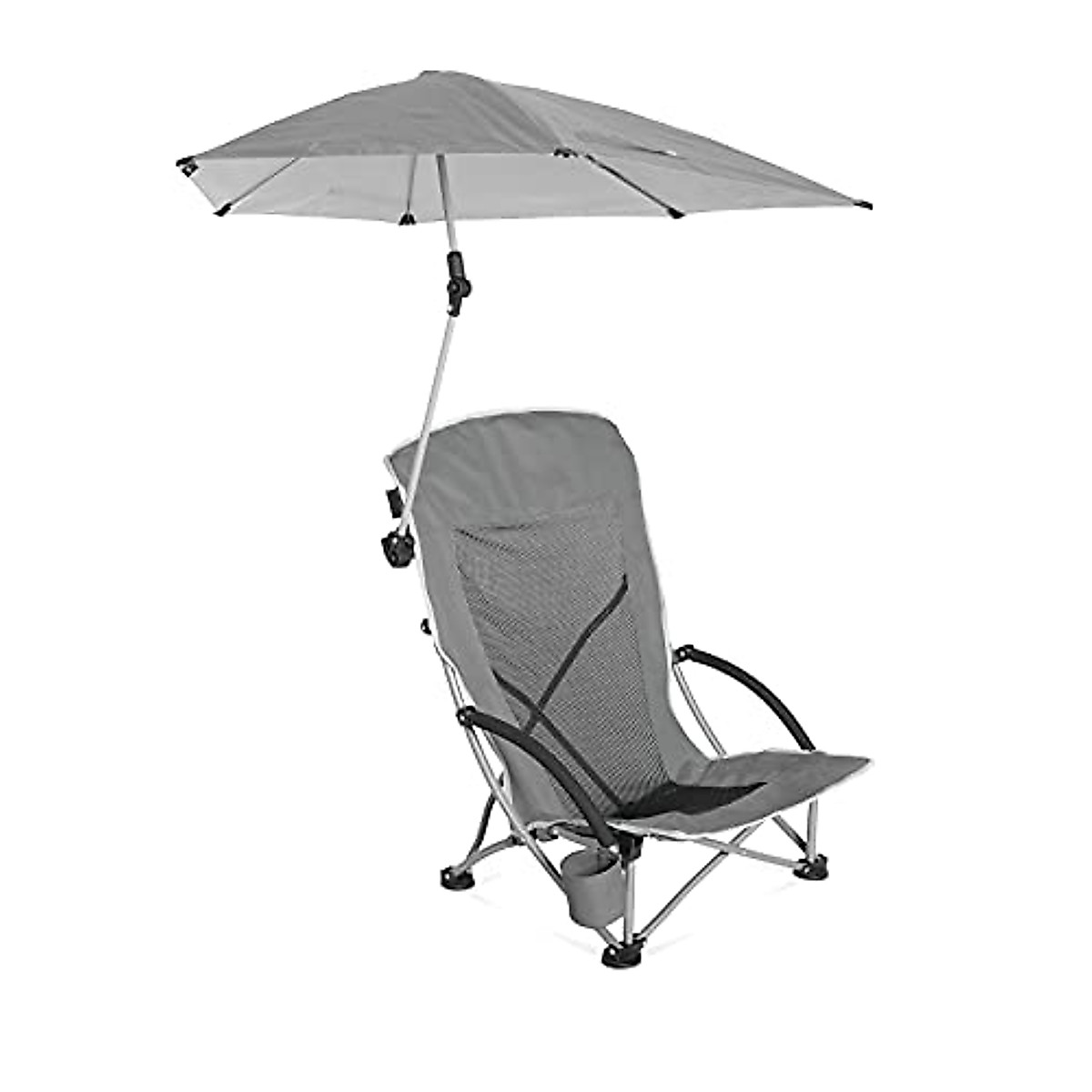 Sport-Brella Beach Chair with UPF 50+ Adjustable Umbrella, Grey