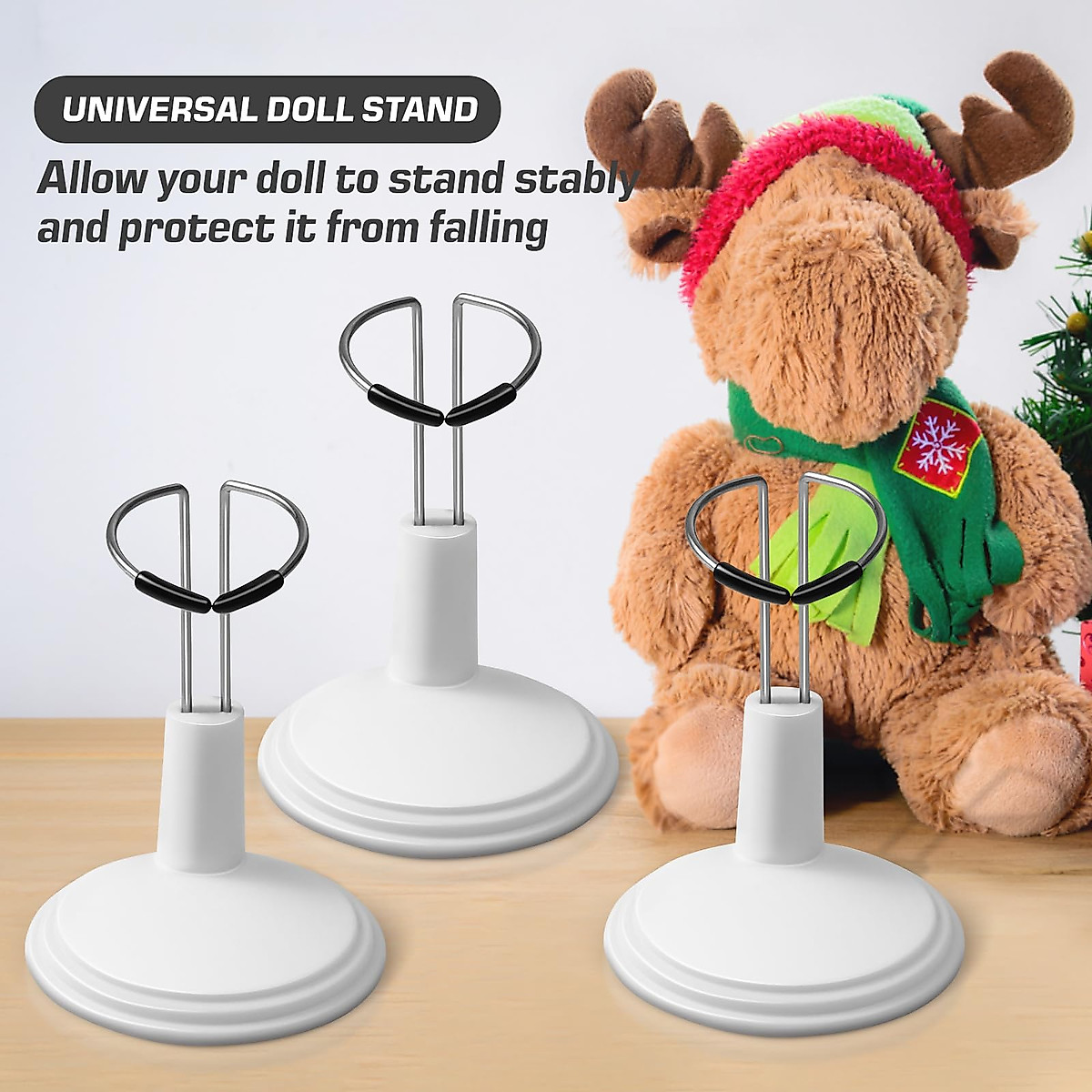 TOYANDONA 4pcs Doll Stand Action Figure Stand Portable Teddy Bear Stand for Mini Dolls