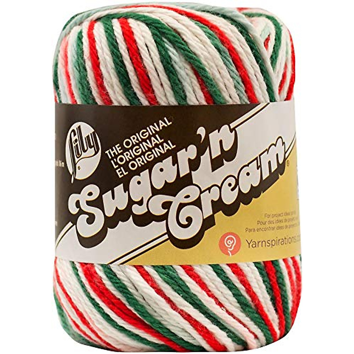 Lily Sugar 'N Cream The Original Ombre Yarn, 2oz, Gauge 4 Medium, 100% Cotton, Mistletoe - Machine Wash & Dry