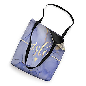 Isla Letter I Initial Cute Purple Personalized Tote Bag