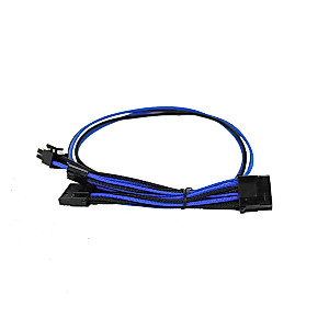 EVGA Black & Light Blue 750-850 G2/G3/G5/G6/G7/GA/G+/GM/P2/P3/P5/P6/P+/T2 Power Supply Cable Set, Individually Sleeved (100-G2-08KL-B9)